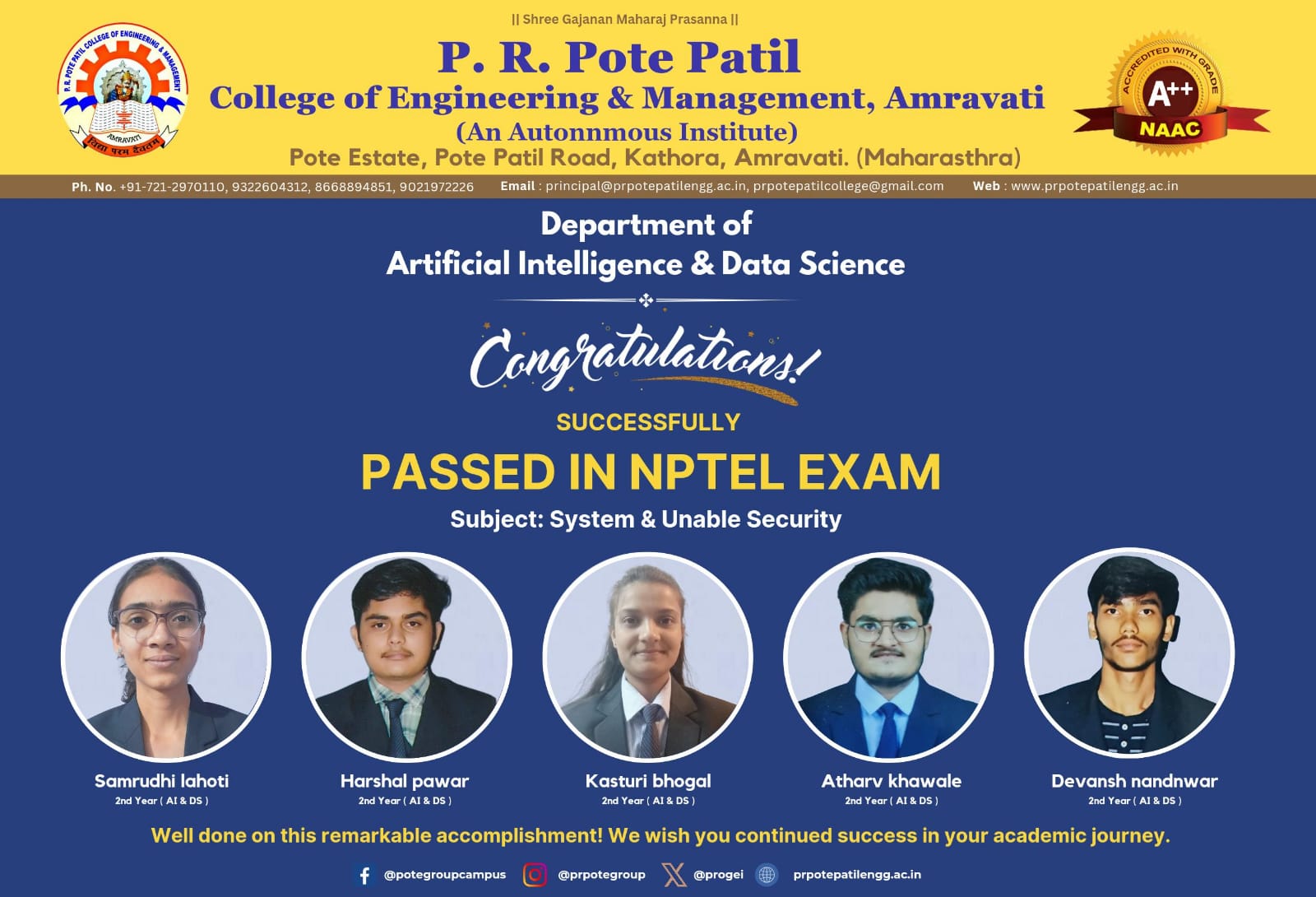 P. R. POTE PATIL COLLEGE OF ENGG & MANAGEMENT